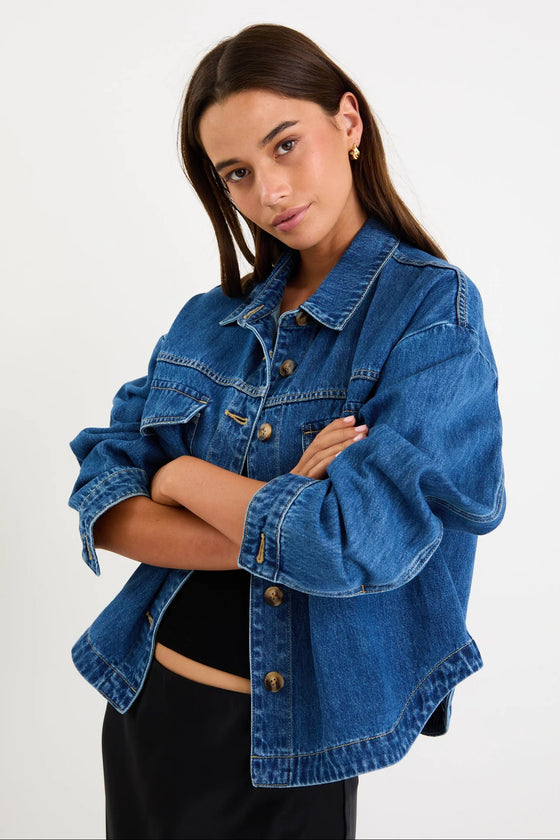 Echo Storm Blue Patch Pocket Denim Jacket – Sassy Road
